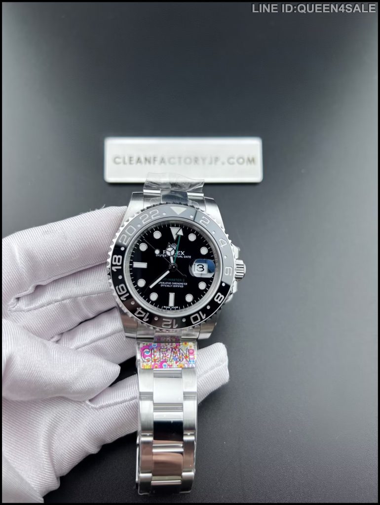 CLEANクリーン工場 ROLEXロレックスGMTマスター Ⅱ 116710LN 40mm黒ベゼル ブラック文字盤グリーン針 1:1精度 ...