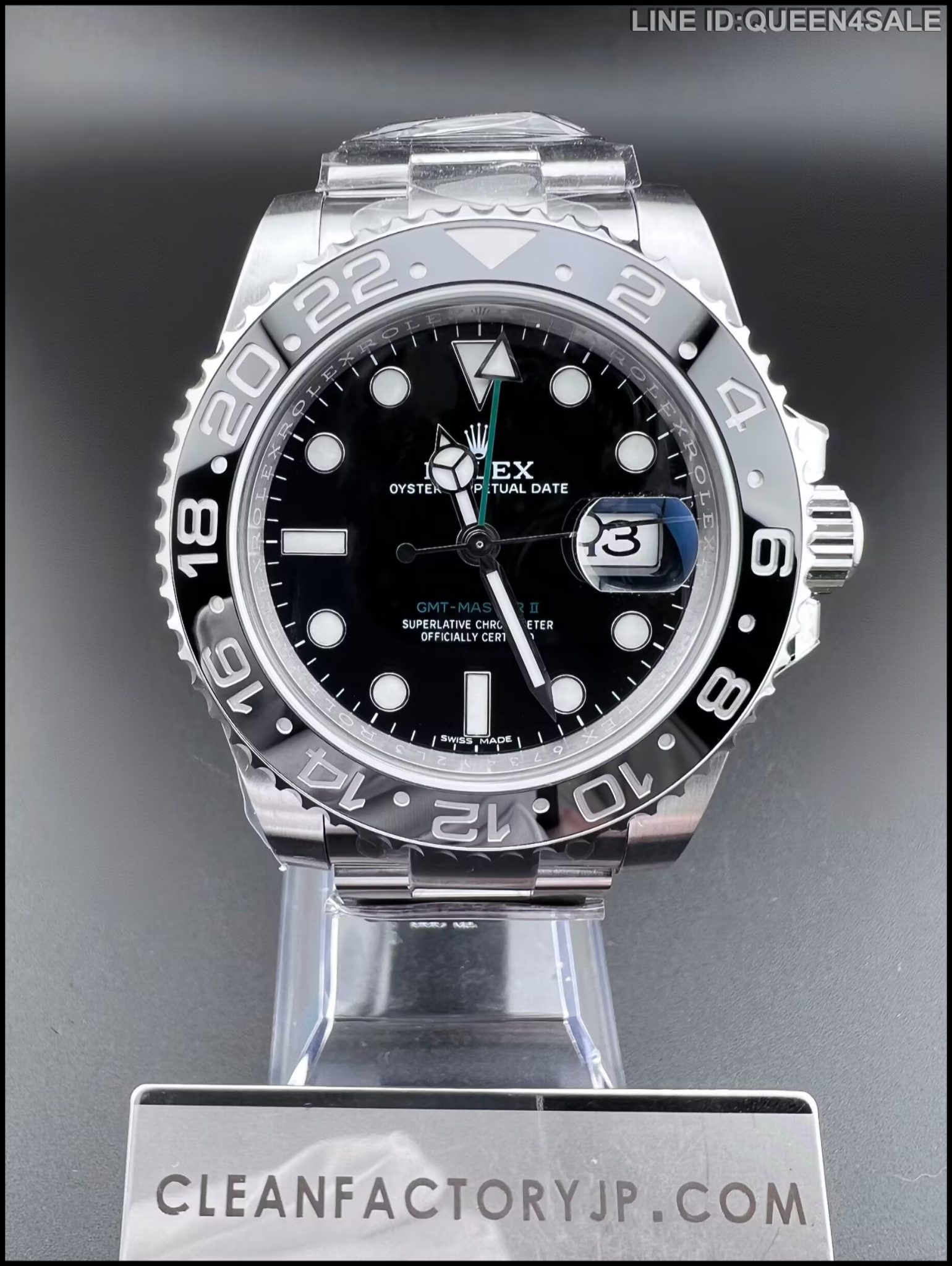 CLEANクリーン工場 ROLEXロレックスGMTマスター Ⅱ 116710LN 40mm黒ベゼル ブラック文字盤グリーン針 1:1精度 ...
