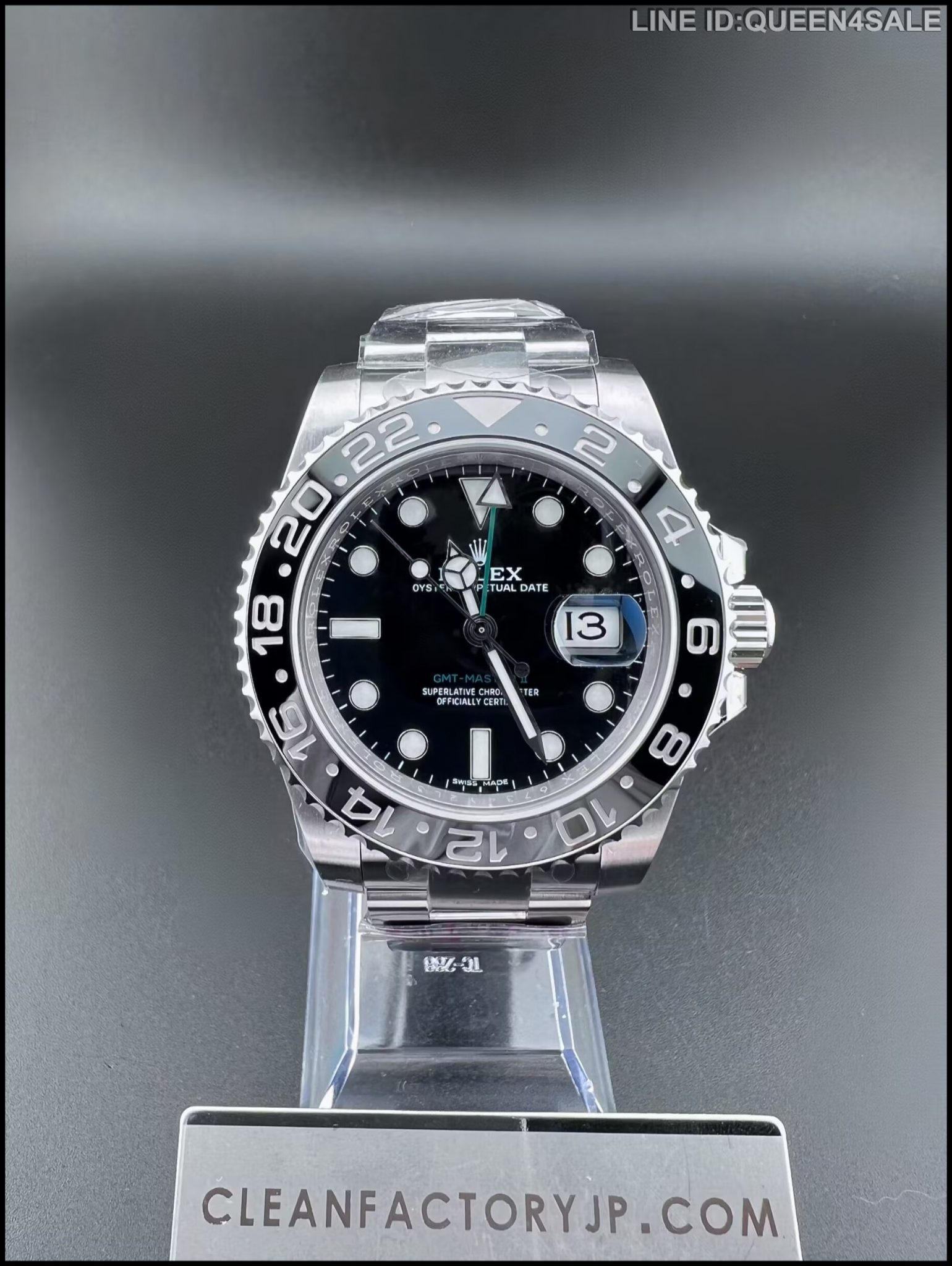 CLEANクリーン工場 ROLEXロレックスGMTマスター Ⅱ 116710LN 40mm黒ベゼル ブラック文字盤グリーン針 1:1精度 ...