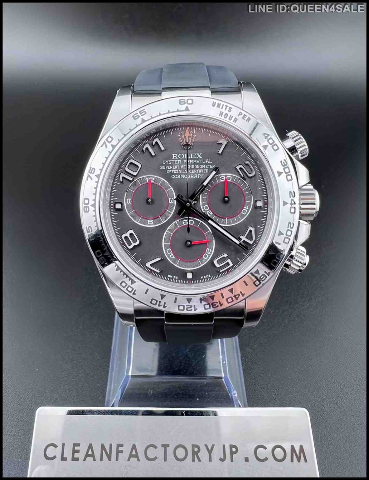 CLEANクリーン工場 ROLEXロレックス デイトナ116519赤針グレー文字盤 ホワイトゴールドcal.4130 1:1精度 ...