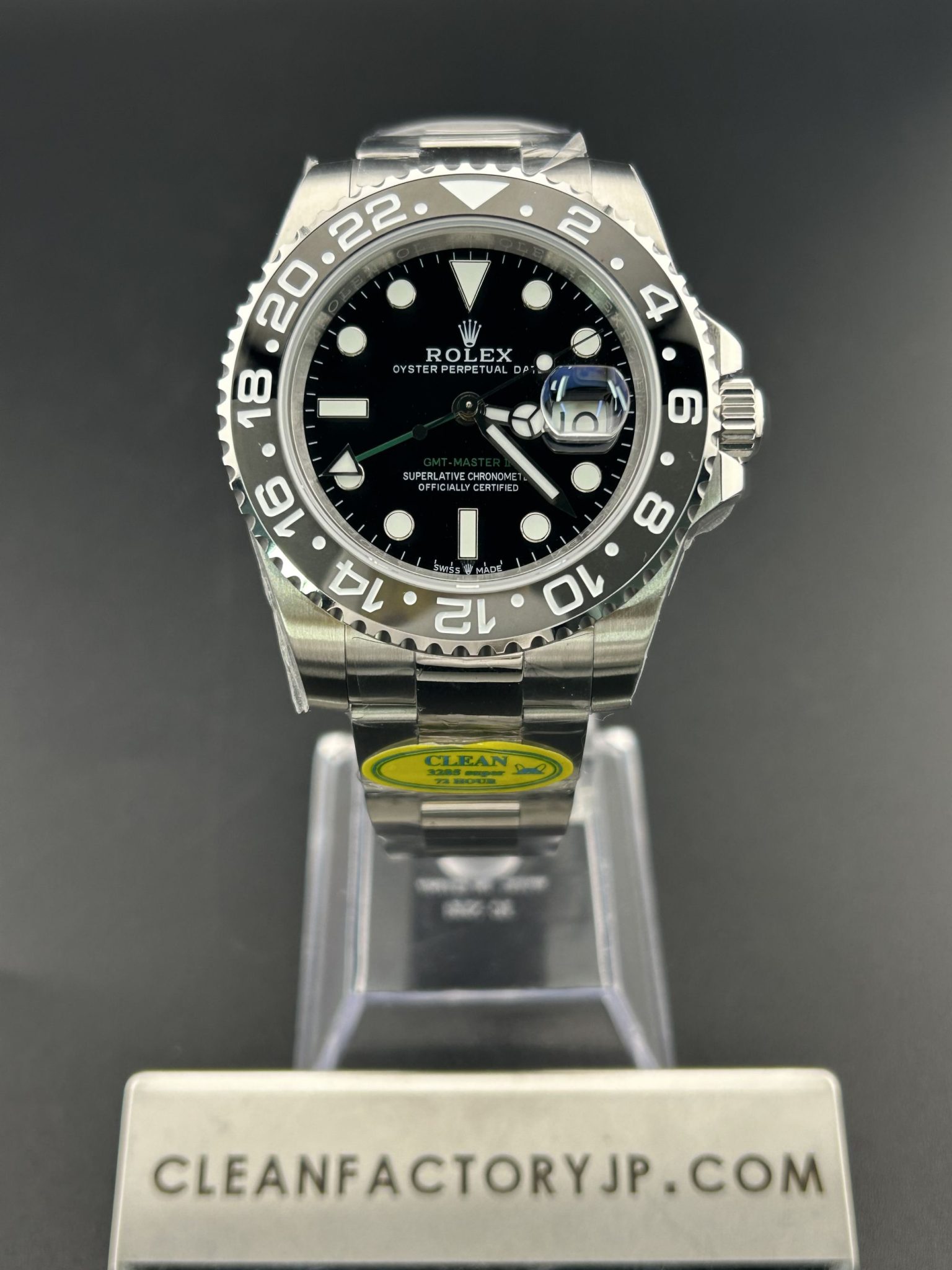 CLEANクリーン工場 ROLEXロレックスGMTマスター Ⅱ 126710GRNR 40mm ブラック/グレーベゼル グリーン針 1:1精度 ...