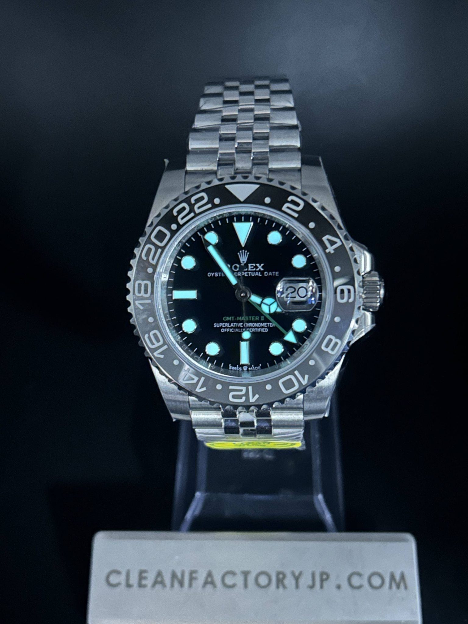 CLEANクリーン工場 ROLEXロレックスGMTマスター Ⅱ 126710GRNR 40mm ブラック/グレーベゼル グリーン針 ジュビリー ...