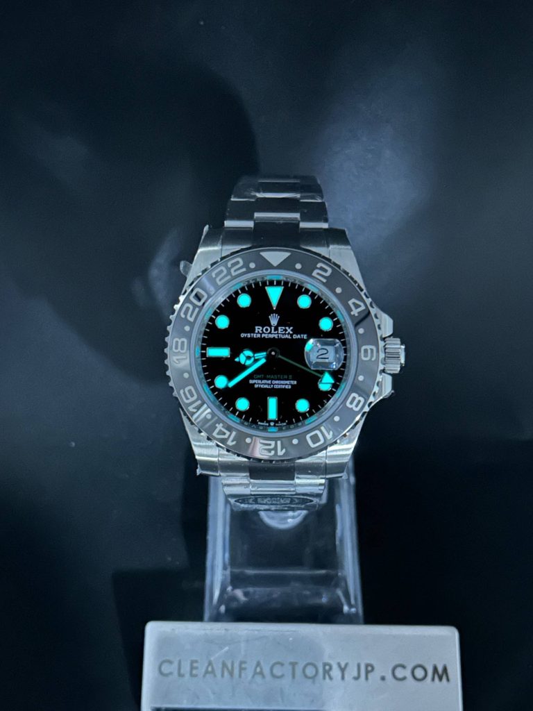 CLEANクリーン工場 ROLEXロレックスGMTマスター Ⅱ 126710GRNR 40mm ブラック/グレーベゼル グリーン針 1:1精度 ...