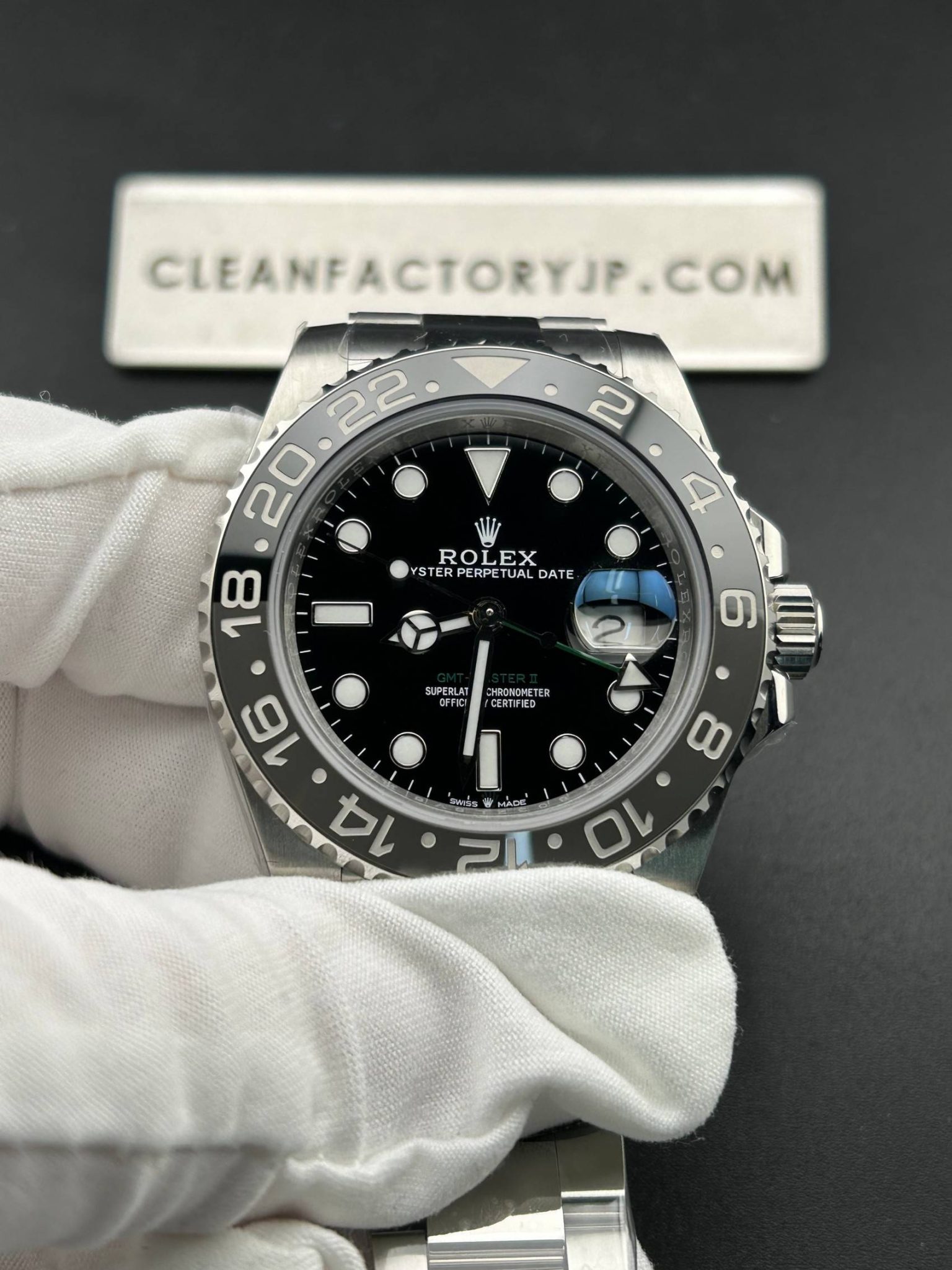 CLEANクリーン工場 ROLEXロレックスGMTマスター Ⅱ 126710GRNR 40mm ブラック/グレーベゼル グリーン針 1:1精度 ...