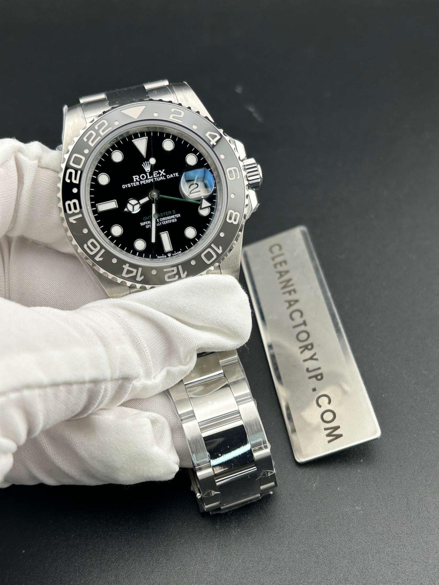 CLEANクリーン工場 ROLEXロレックスGMTマスター Ⅱ 126710GRNR 40mm ブラック/グレーベゼル グリーン針 1:1精度 ...