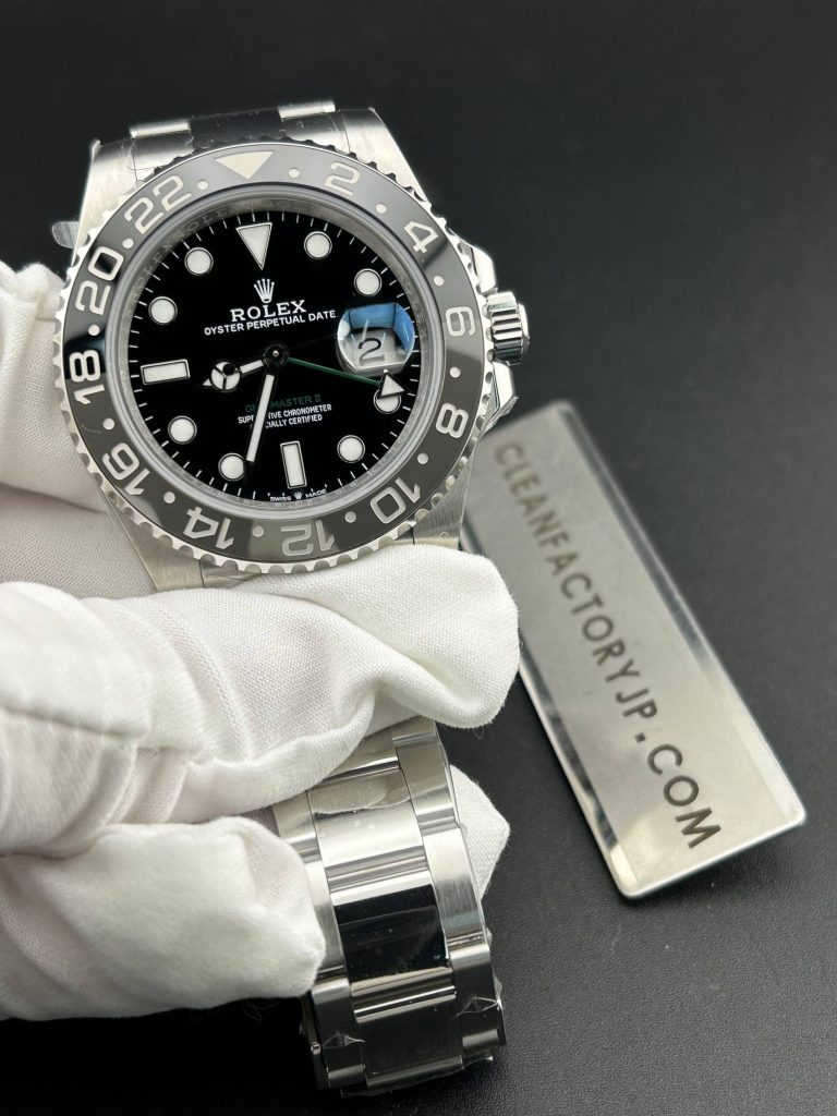 CLEANクリーン工場 ROLEXロレックスGMTマスター Ⅱ 126710GRNR 40mm ブラック/グレーベゼル グリーン針 1:1精度 ...