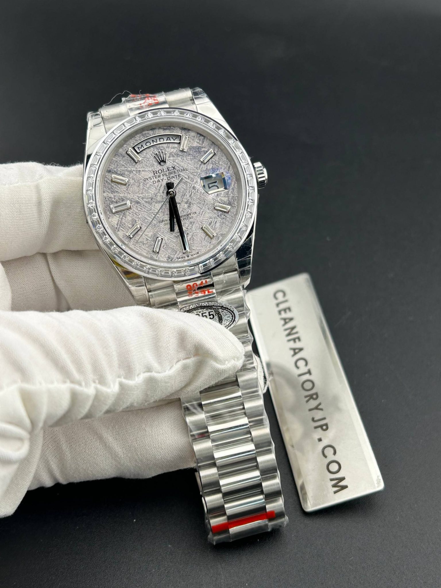 CLEANクリーン工場 ROLEXロレックスデイデイト 228396tbr 40mmダイヤ目盛り メテオライト文字盤 ダイヤモンドベゼル ...